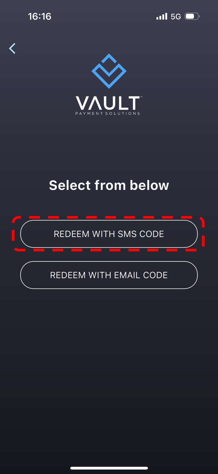 Manually Redeeming a Vault Payments Digital Mastercard – Help Centre